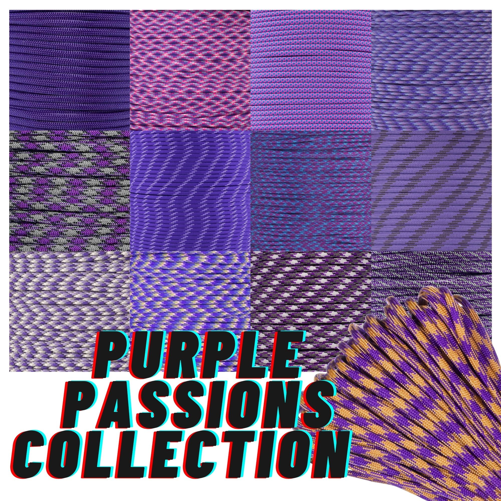 Paracord Planet | 550 Paracord 10 FT (Hanks) Purple Blends Colors ...