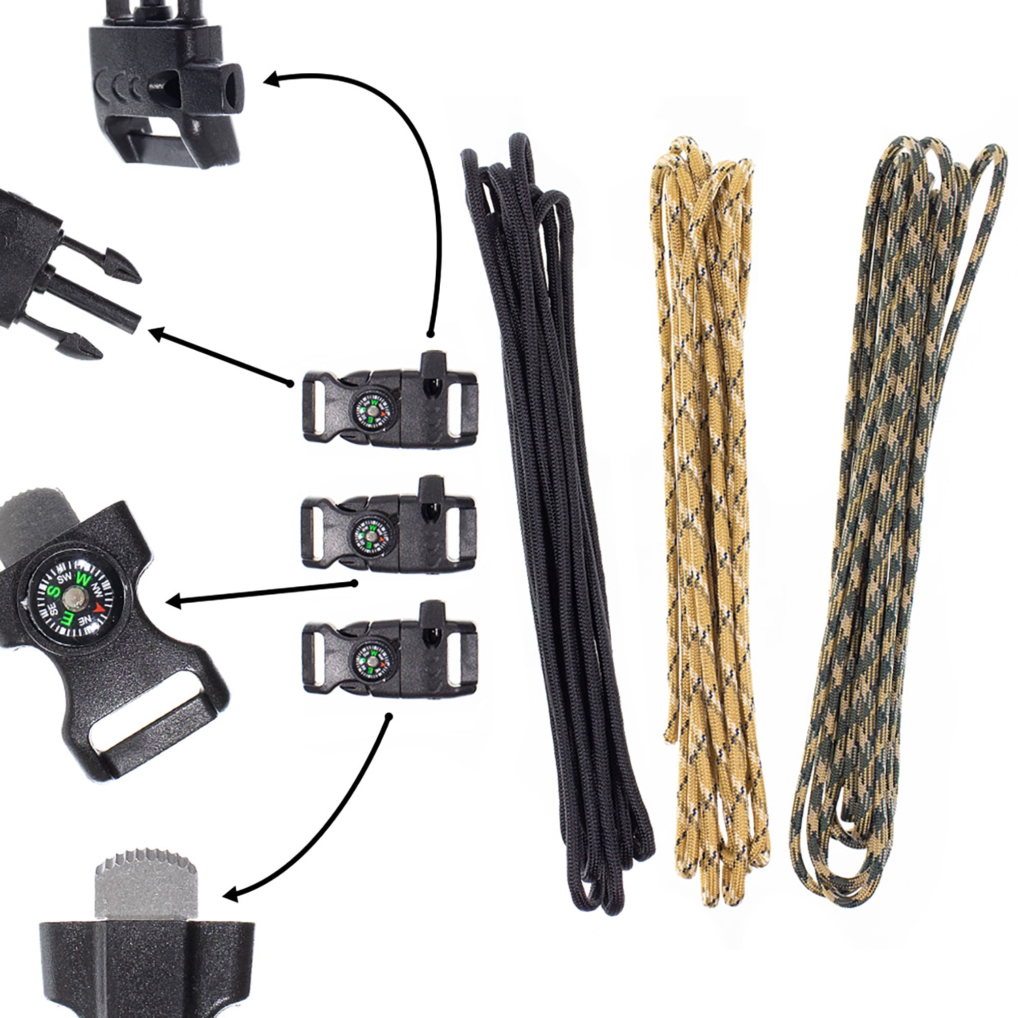 Paracord Planet - Paracord Bracelet Kit - Fire Starter Buckle, Whistle ...