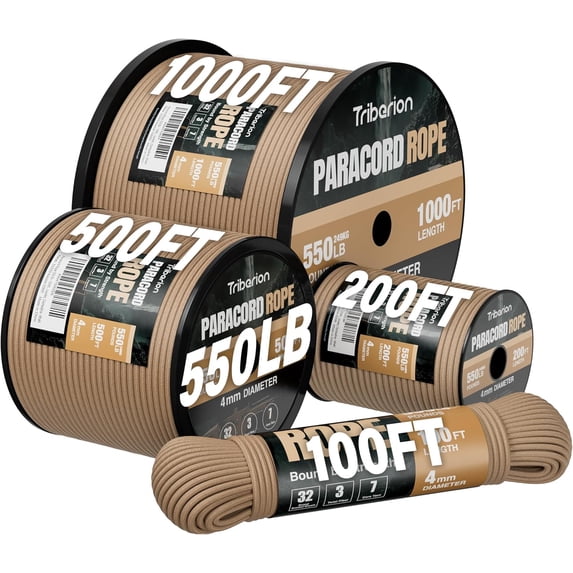 Paracord Rope 550 lb - 500ft 5/32" Parachute Cord 4MM 7-Strand para ...