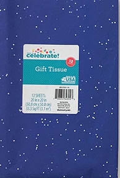 Parade Blue with Silver Sequin Tissue Paper, 12pk - Walmart.com