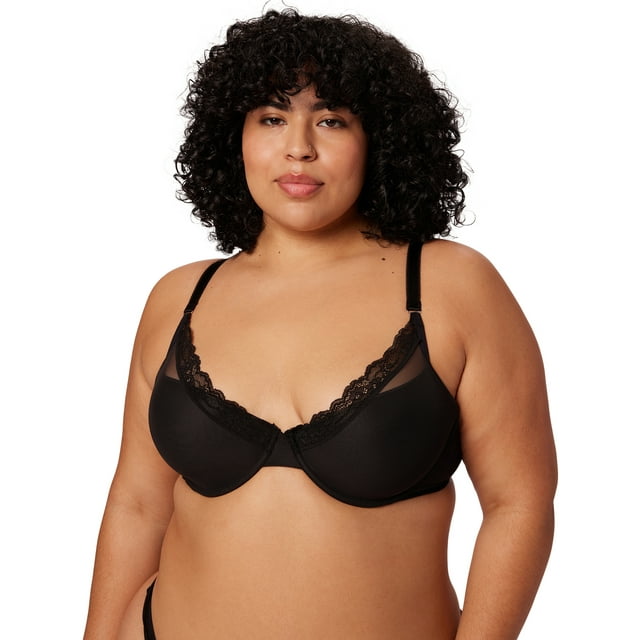 Parade Mesh Lace Ultra-Soft Stretch Demi Bra with Underwire, Sizes XS to 3XL - Walmart.com