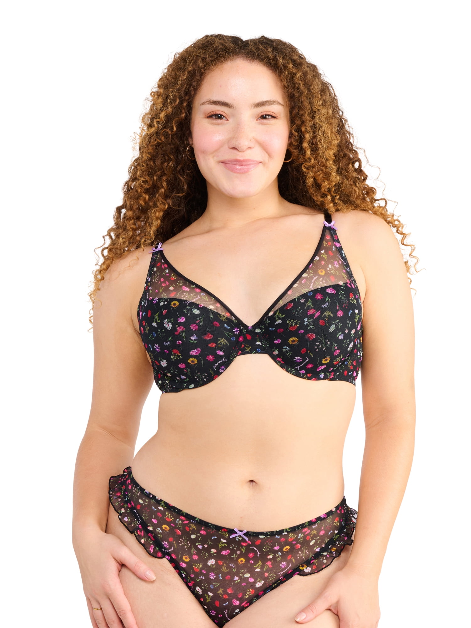 Parade Mesh Ruffle Demi Set, Sizes XS to 3XL - Walmart.com