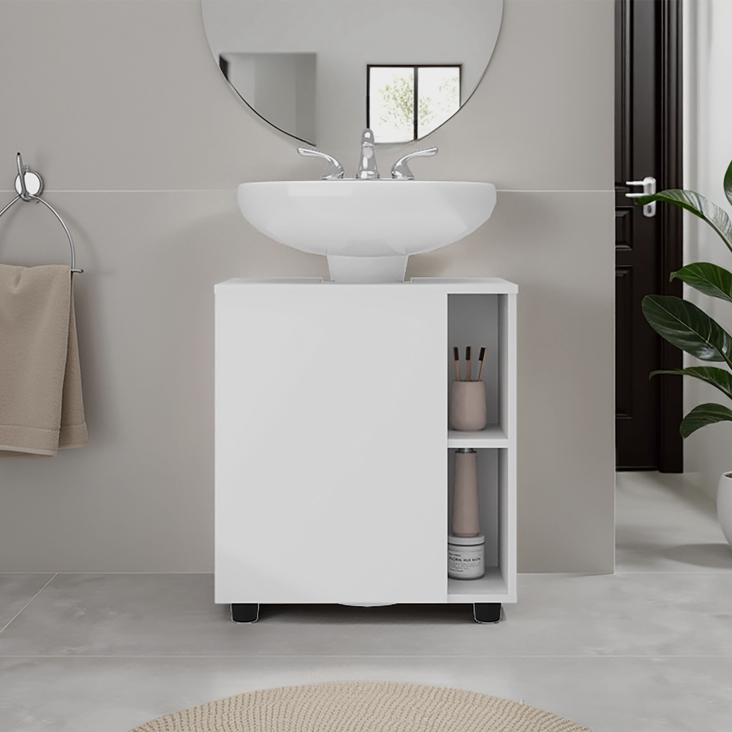 Parade Under Pedestal Sink Cabinet, 1 Door, 5 Open Compartments ...