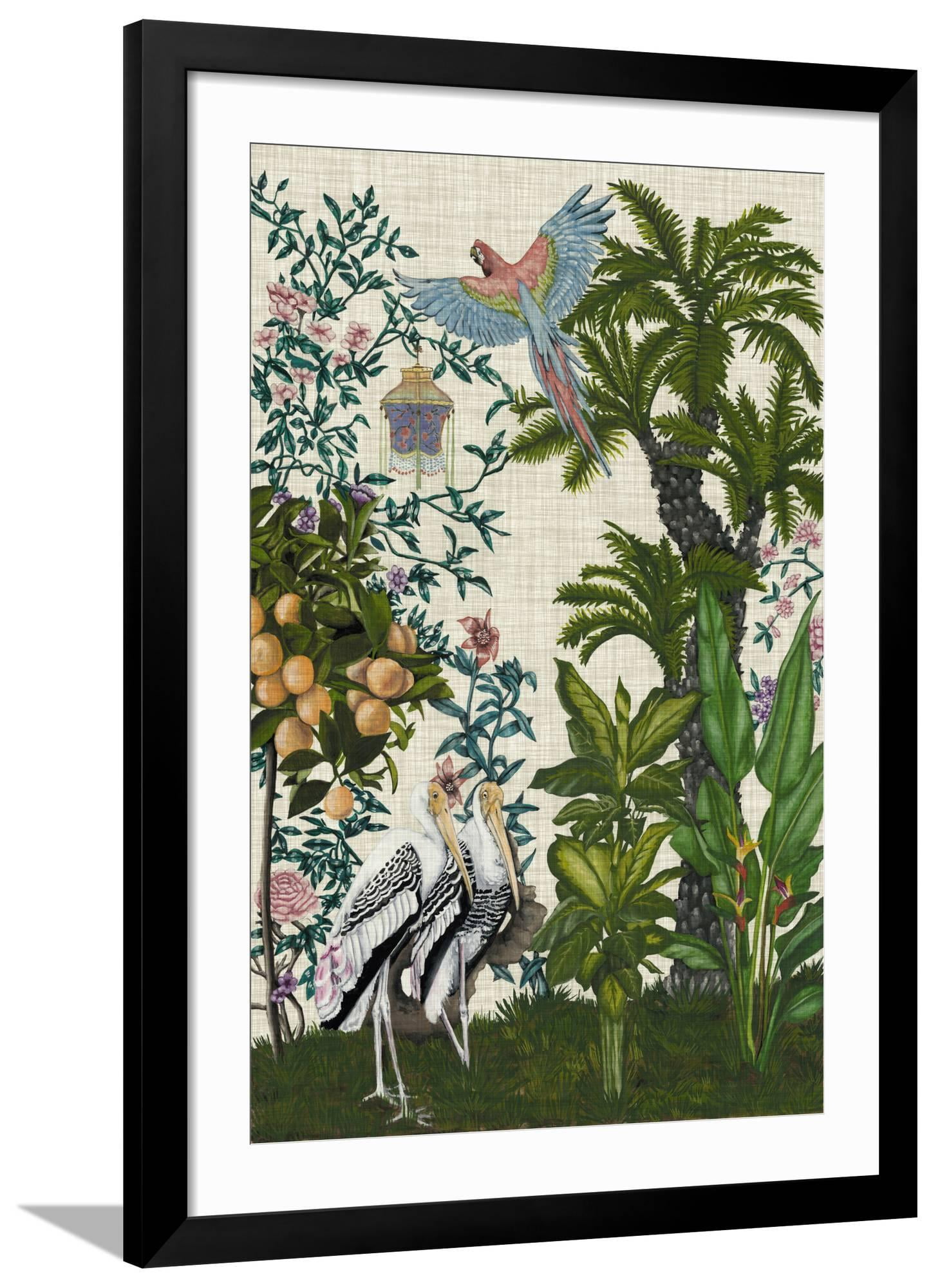 Art.com Paradis Chinoiserie II Art Print by Naomi McCavitt, Black Frame ...