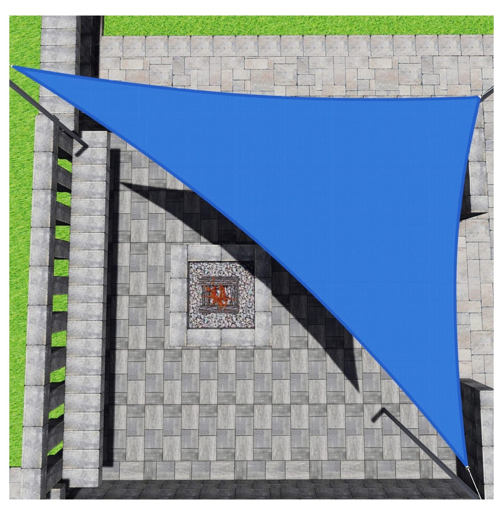 Paradise 10' x 10' x 14.1' Blue Sun Shade Sail Right Triangle Shade ...