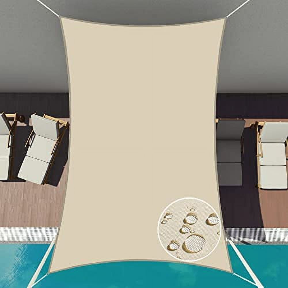 Paradise 14' X 17' Ft 260 GSM Waterproof Sun Shade Sail-Beige Rectangle ...