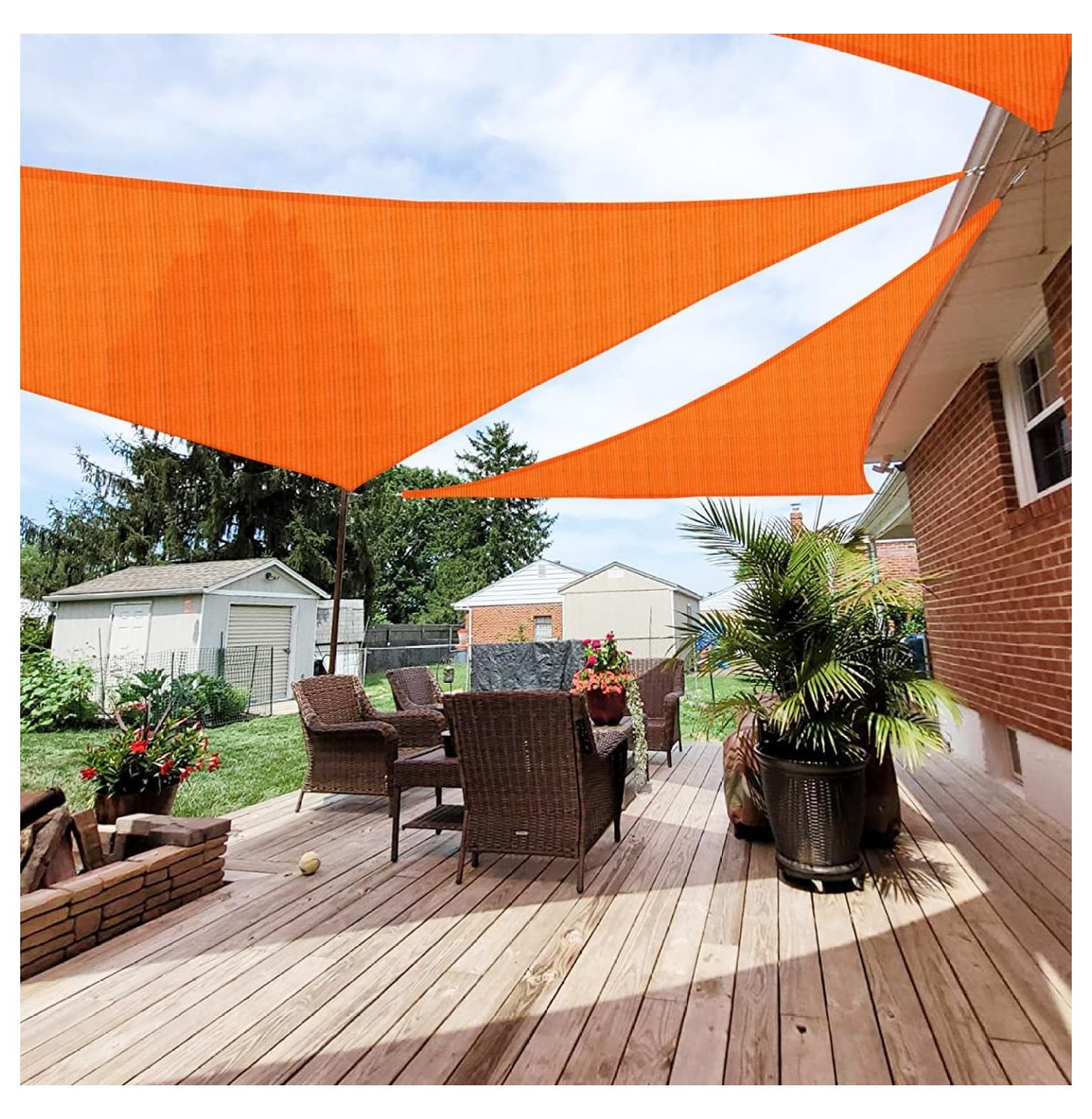 Paradise 23' x 23' x 23' Sun Shade Sail Triangle Canopy, Permeable ...