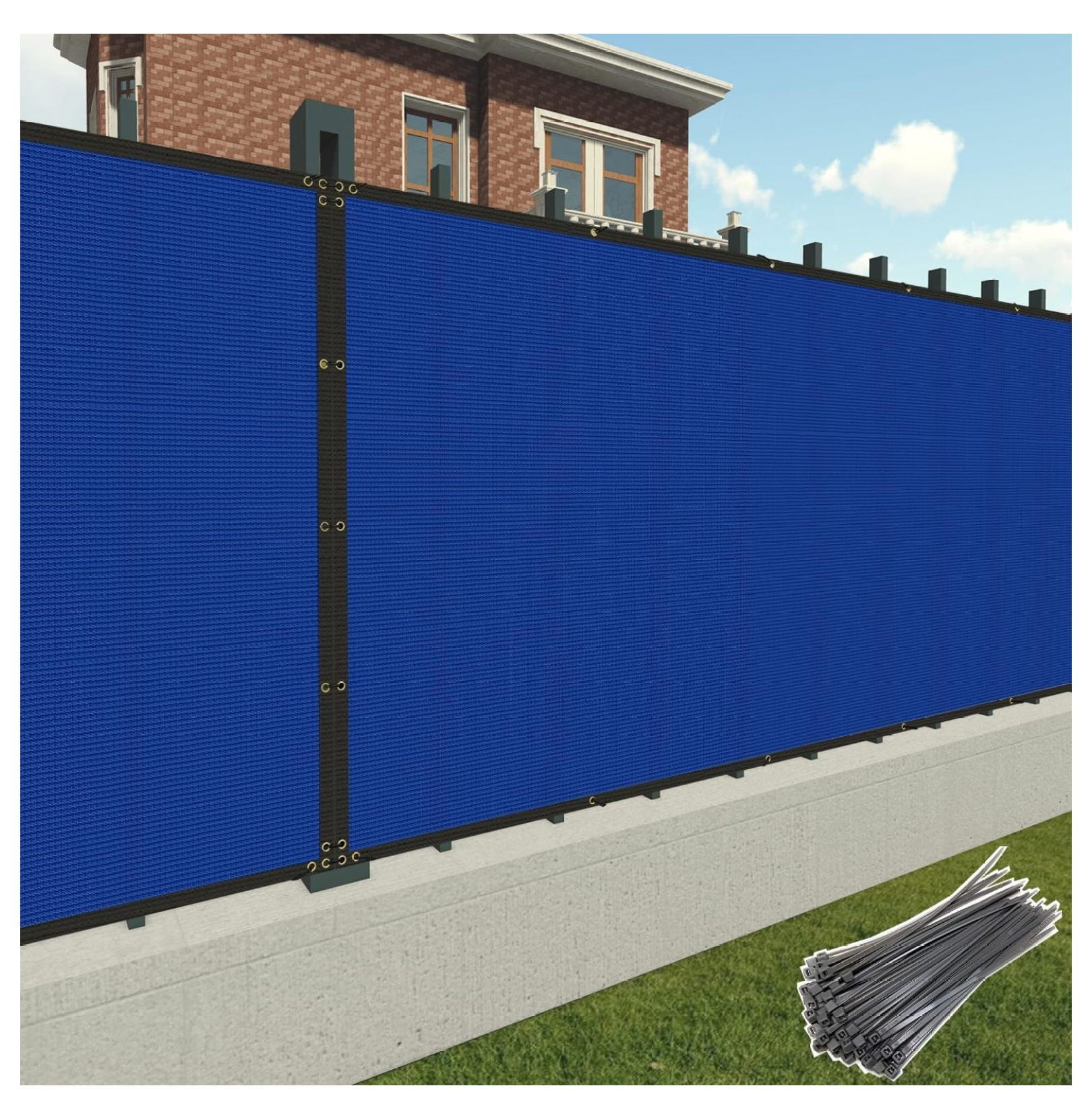 Paradise 4' x 21' Blue Privacy Fence Screen Heavy Duty Fence Cover with ...