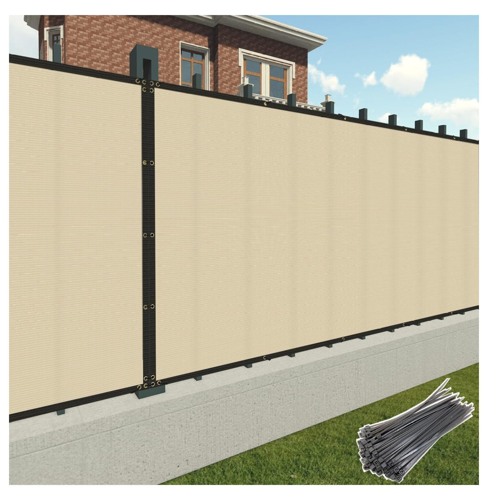 Paradise 4' x 29' Beige Privacy Fence Screen Heavy Duty Fence Cover ...