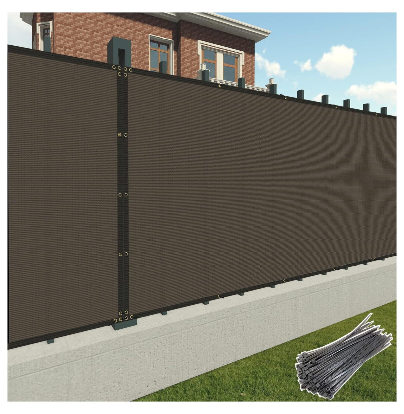 Paradise 4' x 77' Brown Privacy Fence Screen Heavy Duty Fence Cover ...