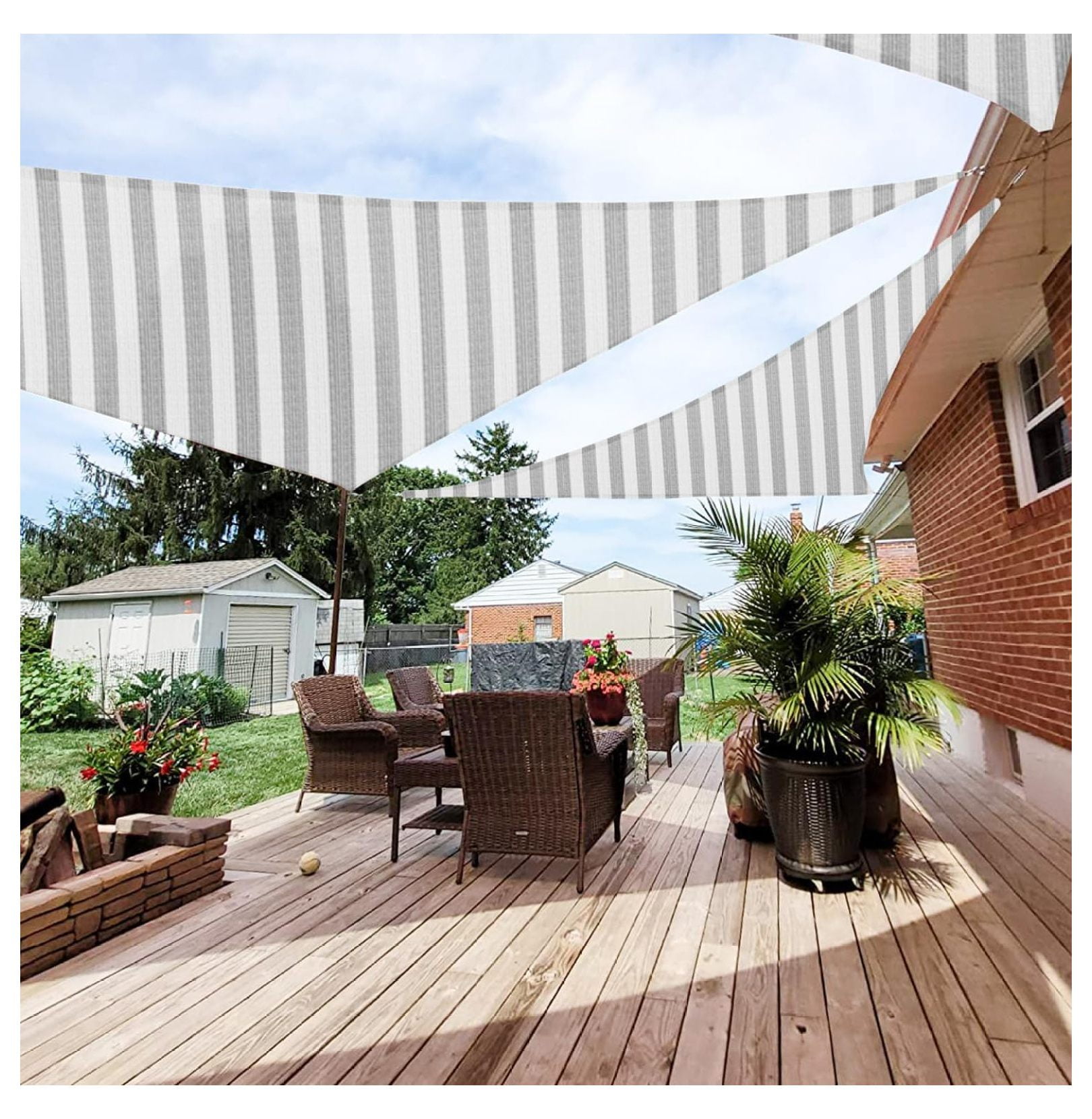 Paradise 4' x 4' x 4' Sun Shade Sail Triangle Canopy, Permeable Shade ...