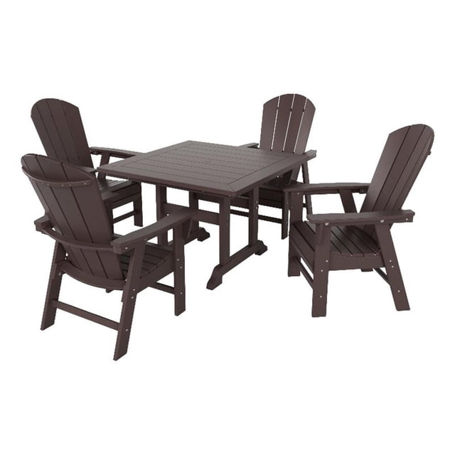 Paradise 5 Piece Square Dining Table and Chair Set - Walmart Business ...