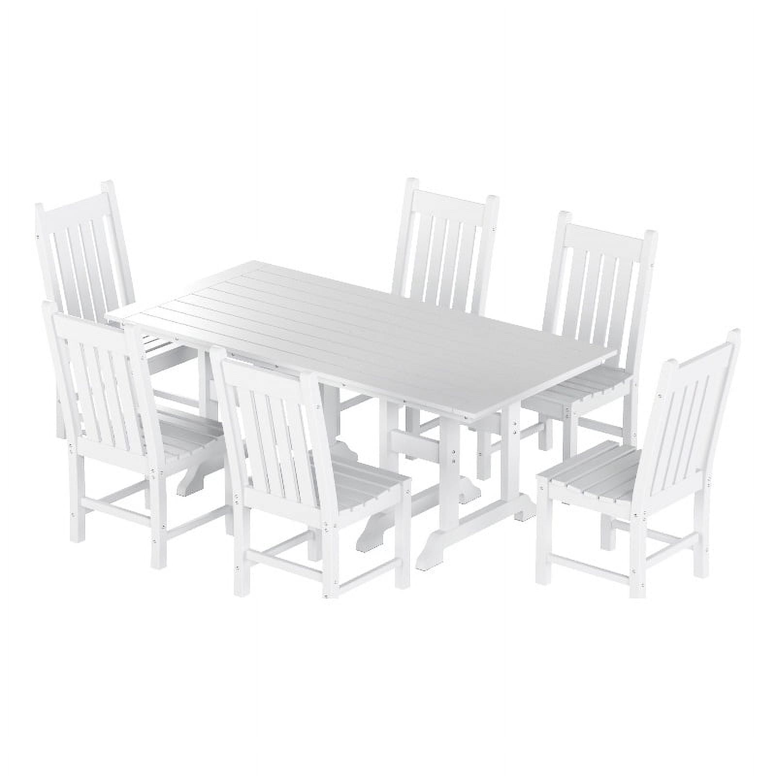 Paradise 7-Piece Square Trestle Side Chair Outdoor Dining Set - Walmart.com