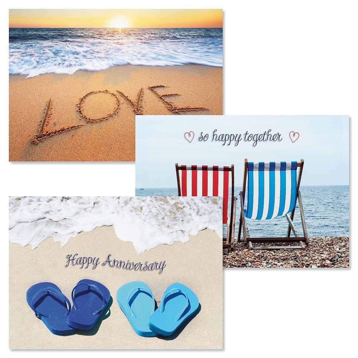 Current Paradise Wedding Anniversary Greeting Cards - Set of 8, Large 5 ...