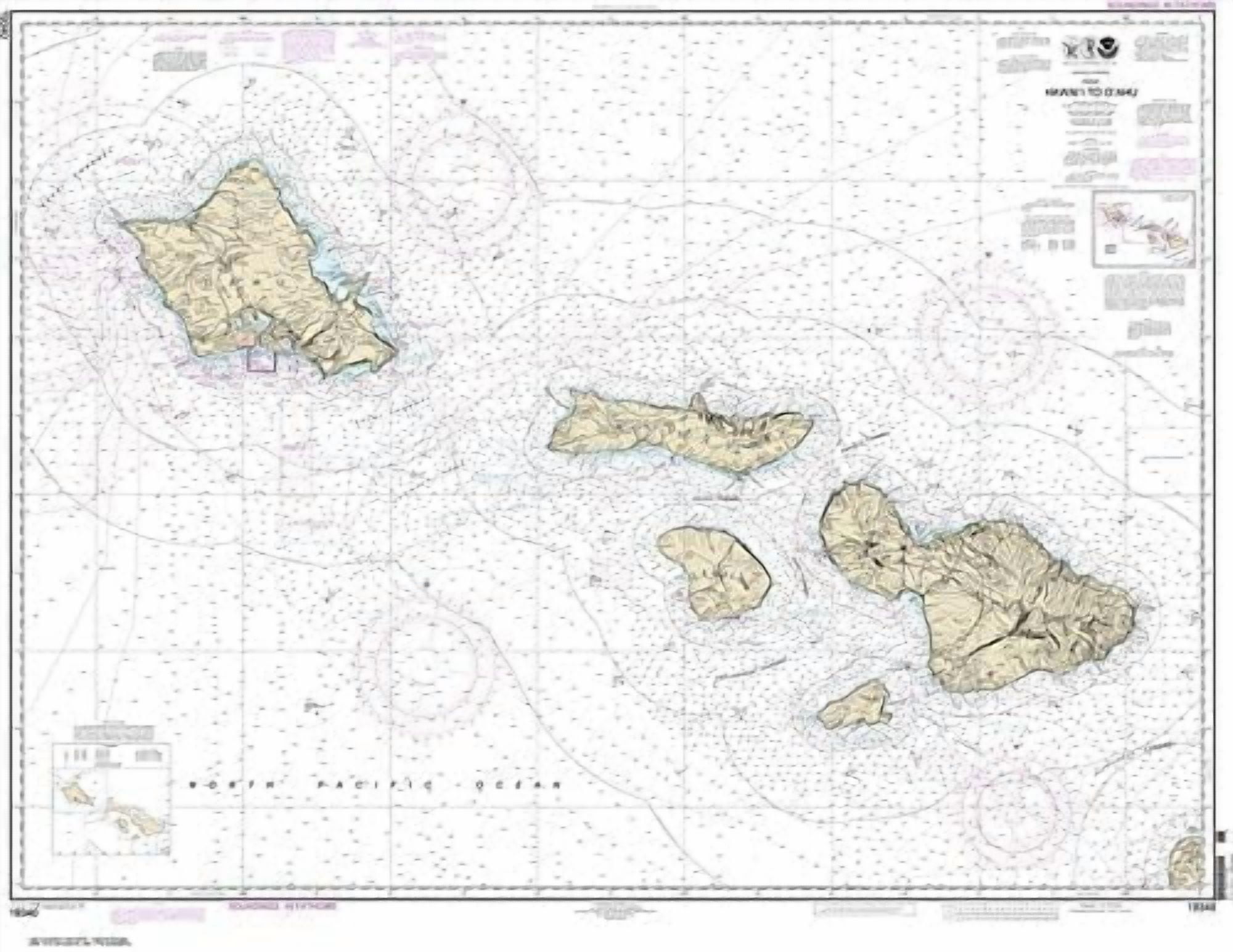 Paradise Cay Publications, Inc. NOAA Chart 19340: Hawai'i to O'ahu ...