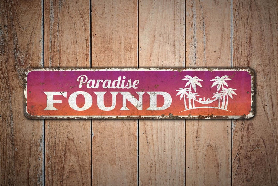 Paradise Found Sign Paradise Found Decor Beach Decor Beach Time Beach ...