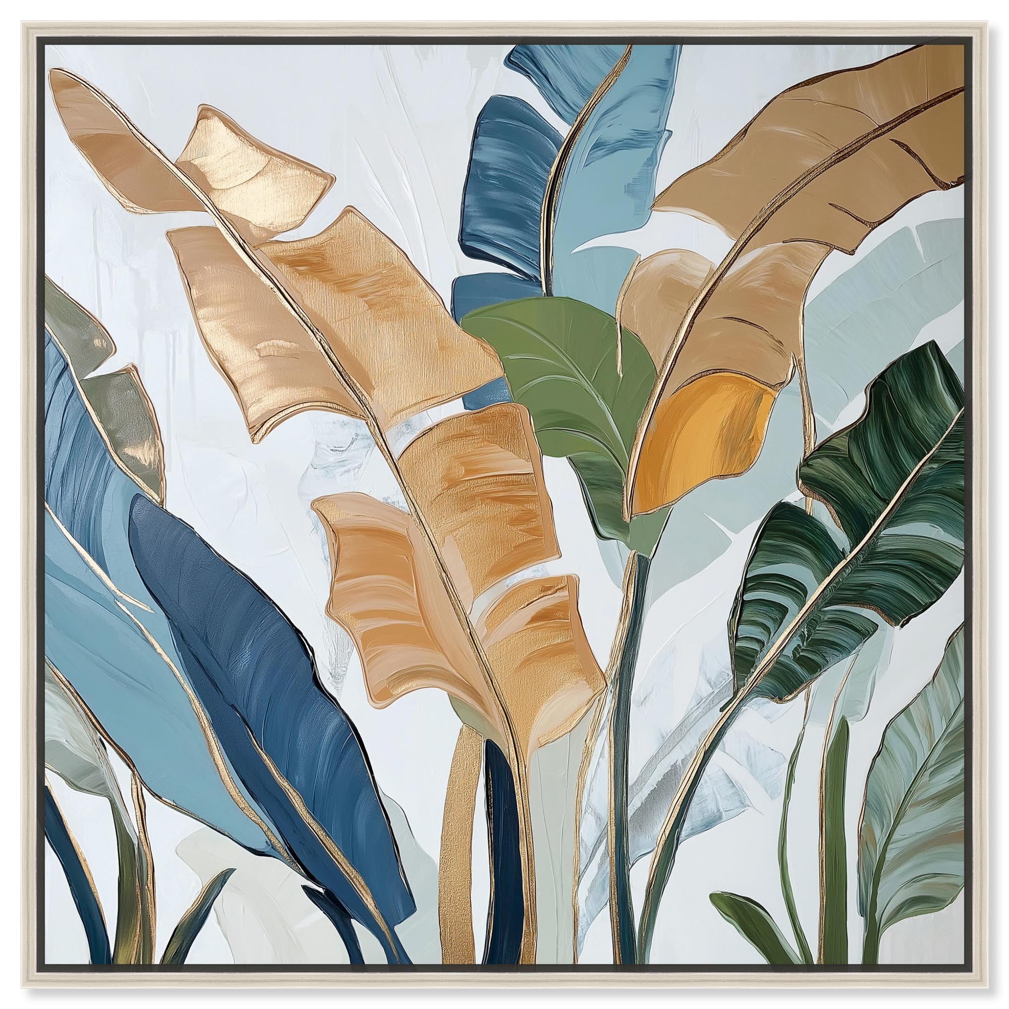 Paradise Fronds I Canvas Tropical Floral Art by Art Remedy, Silver ...