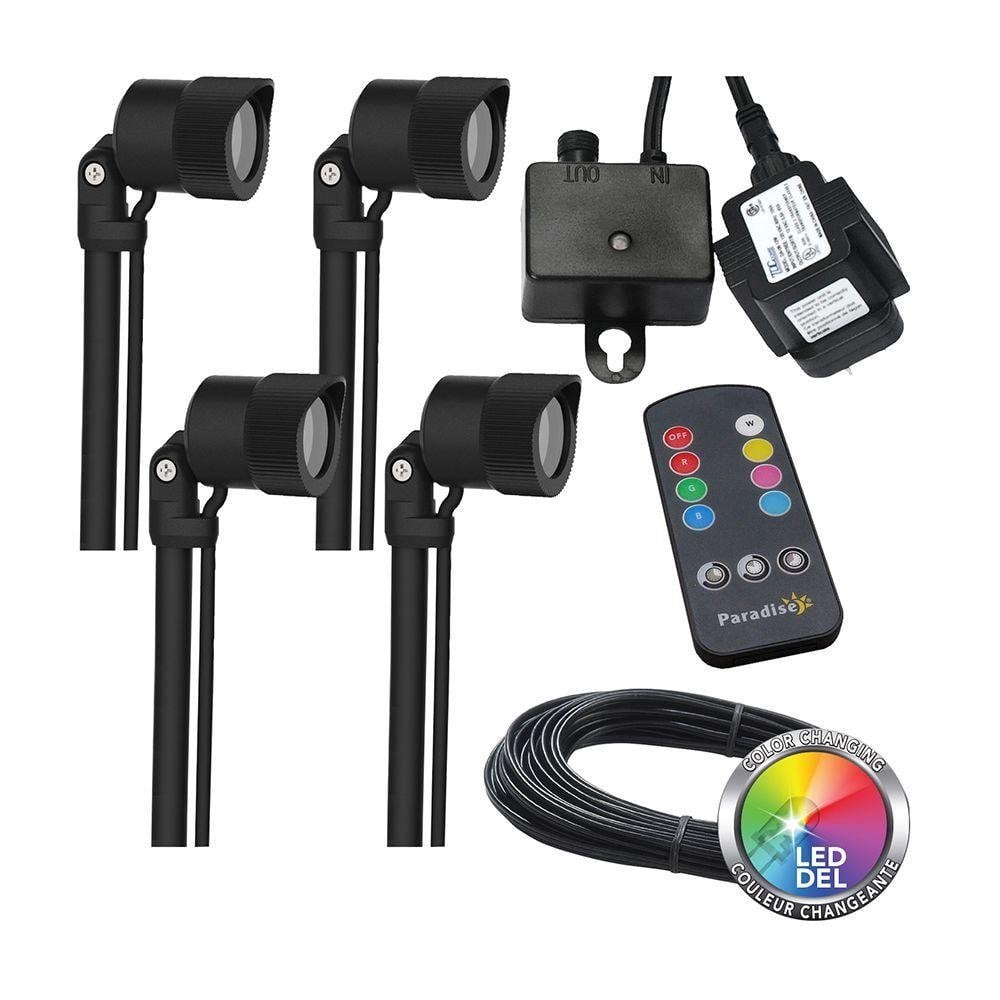Paradise GL34006BK Multi Color LED Nano Spot Light 4-Pack with Remote ...