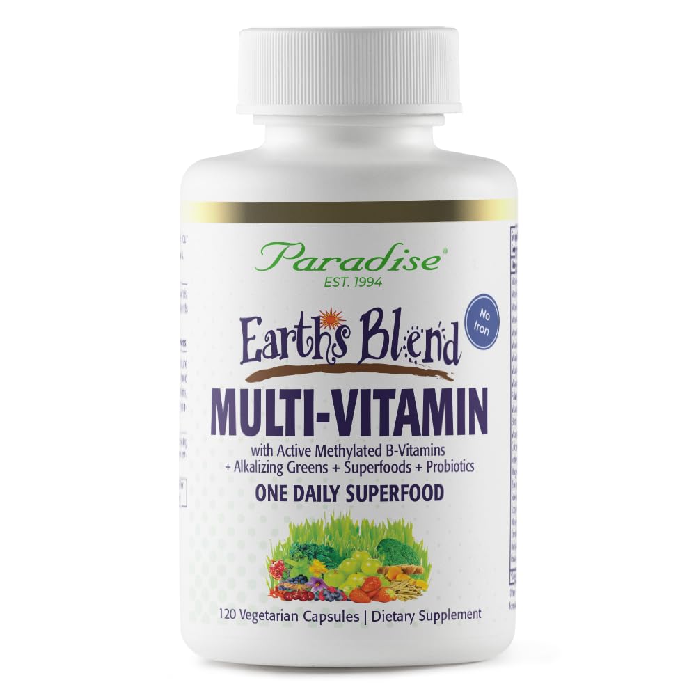 Paradise Herbs Earth's Blend Once Daily Multivitamin for Men, No Iron ...
