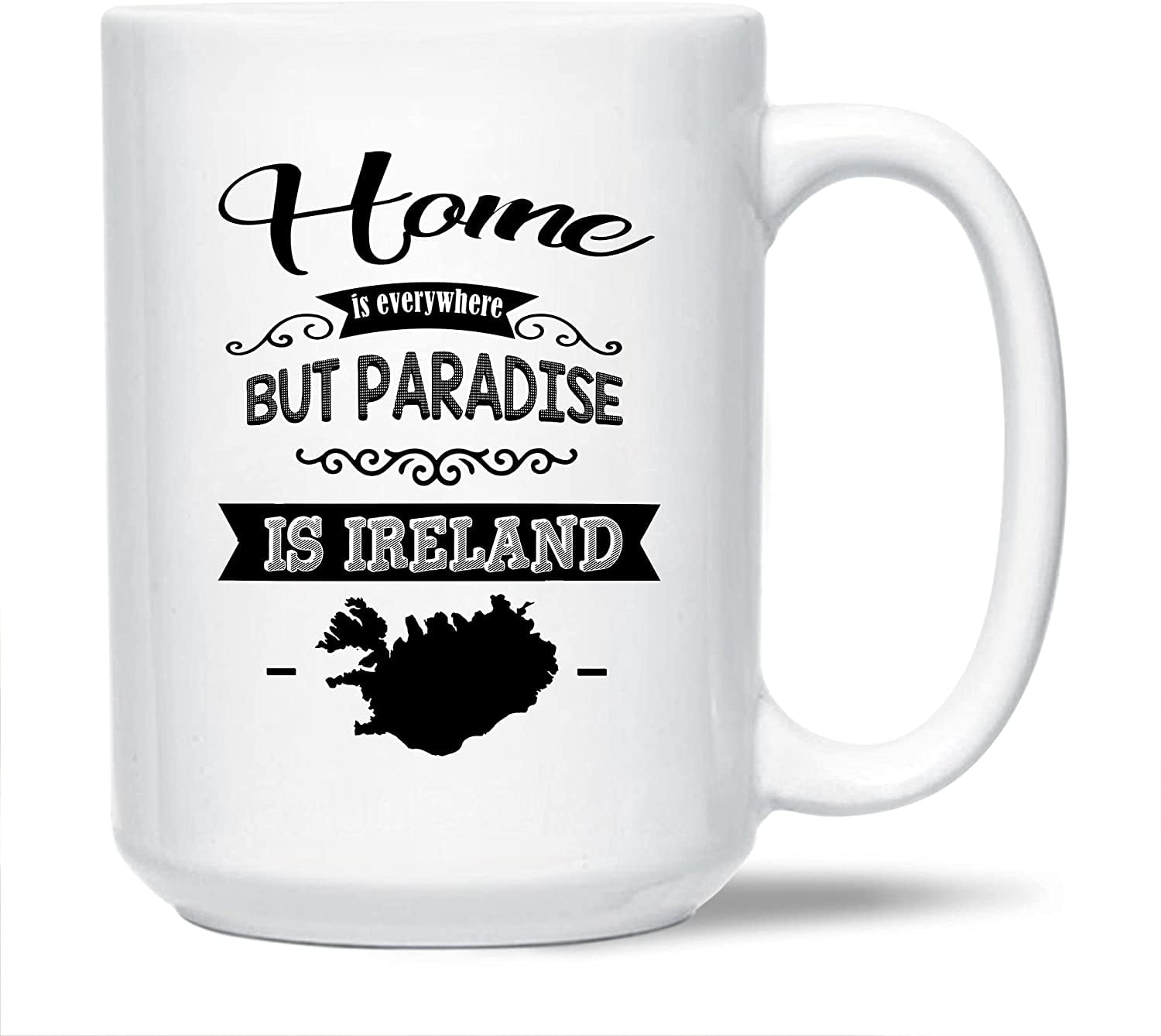 Paradise Is Ireland White Travel Coffee Cup, Ireland Ceramic Mugs ...