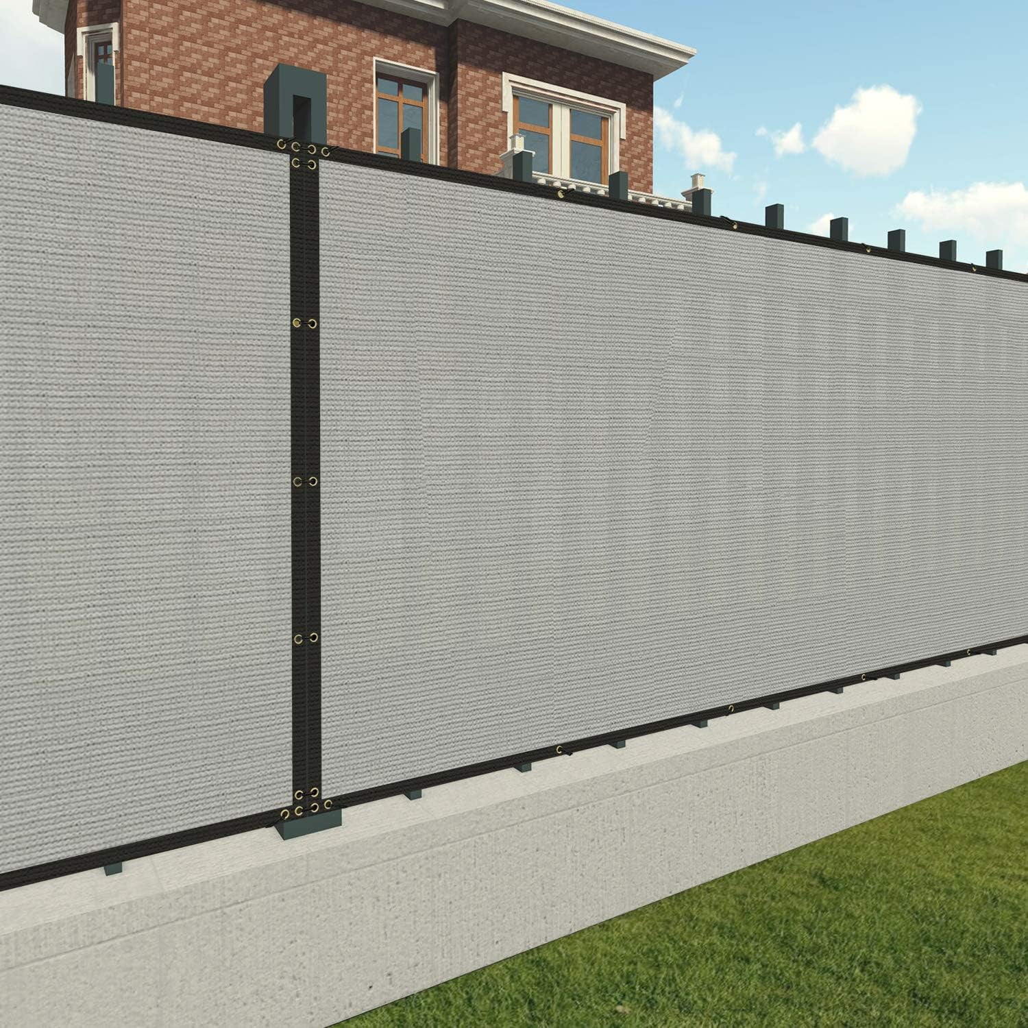 By Paradise Light Grey 7'X139' Privacy Screen Fence 180 GSM Heavy Duty ...