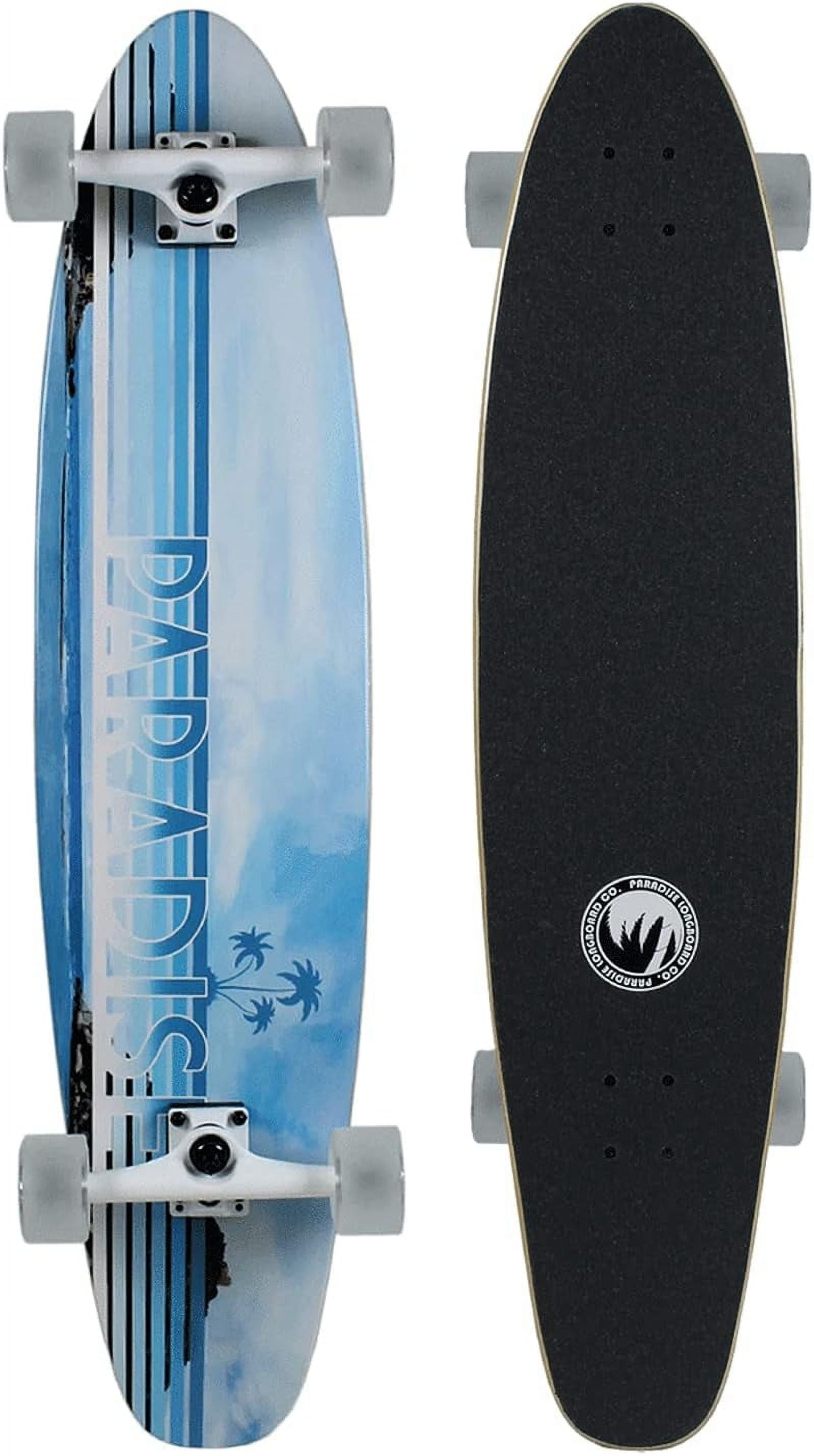 Paradise Longboard Kicktail Complete Cruiser Skateboard, Beachfront 2.0 ...