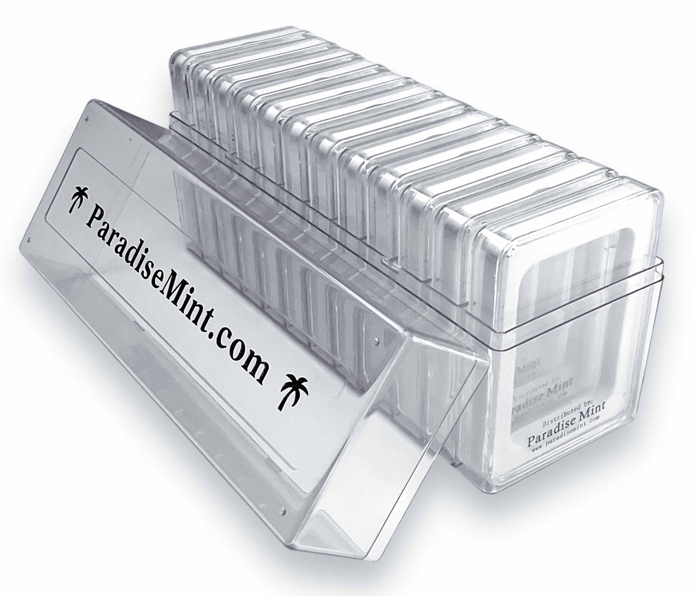 Paradise Mint 12 Case Clear Storage Box With 12 White Single Coin ...