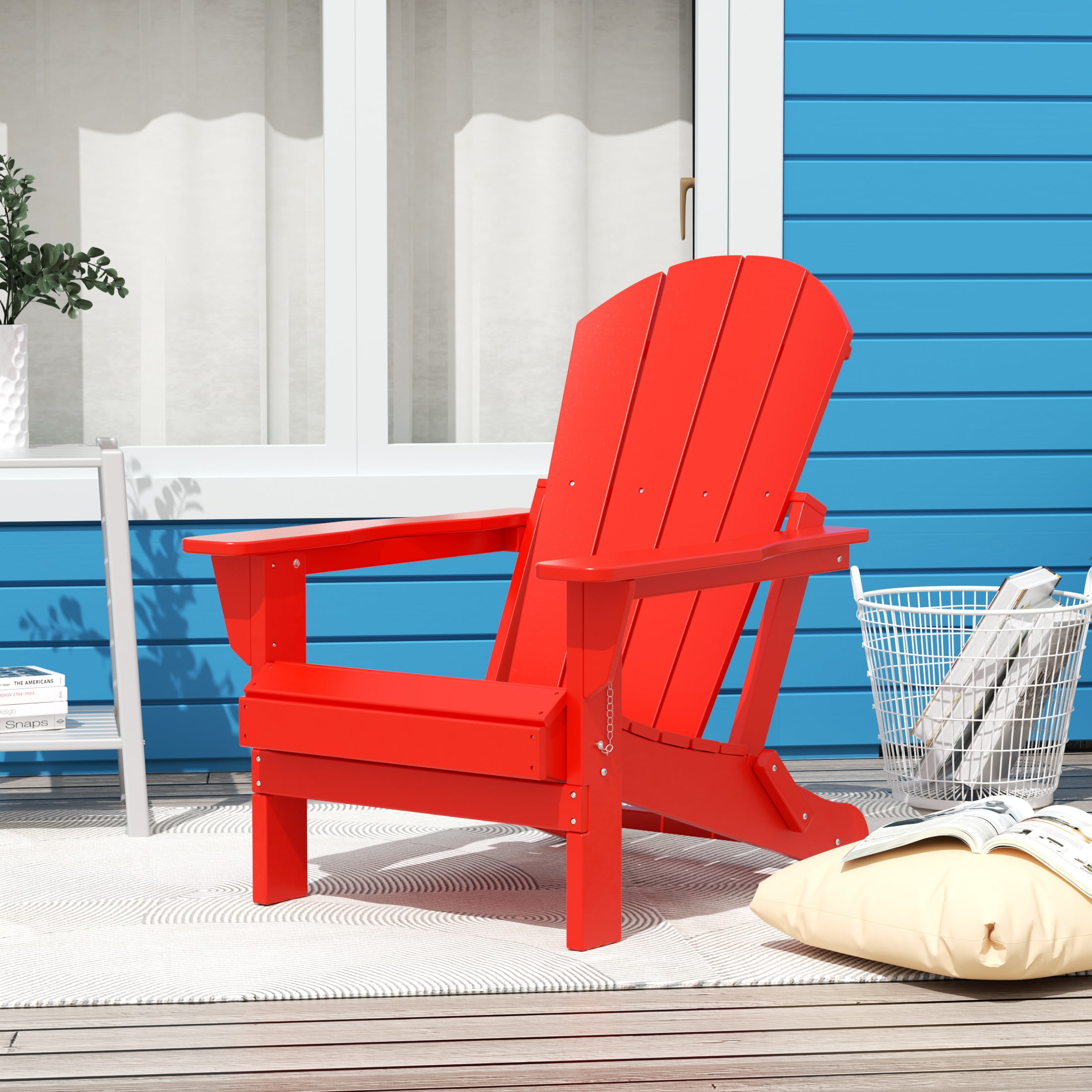 Paradise Outdoor Foldable HDPE Plastic Adirondack Lounge Chair ...