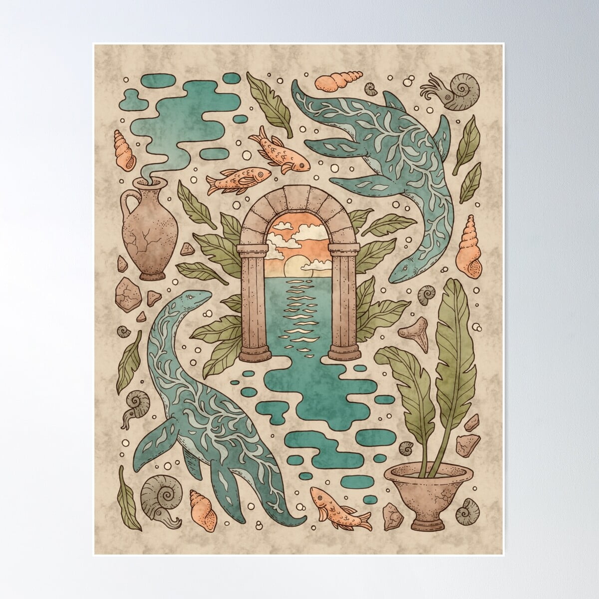 Paradise Panthalassa | Natural History Ocean Fantasy Art Poster Wall ...