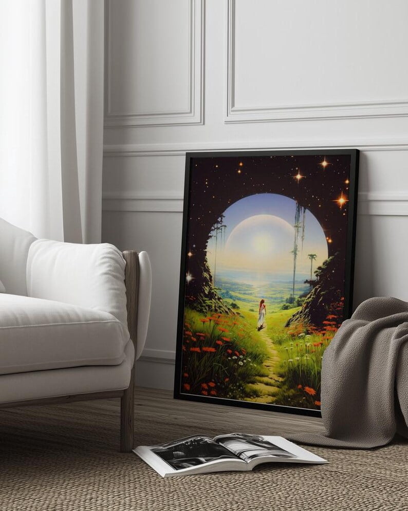 Paradise Retro Space Art Vintage Collage Sci-Fi Poster Cosmic Art Retro ...