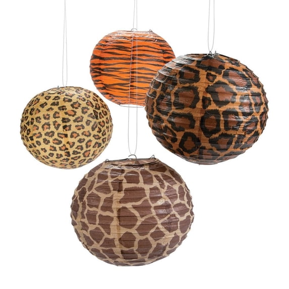 Paradise Safari Paper Lanterns - Jungle Decorations, Animal Print, Wild ...