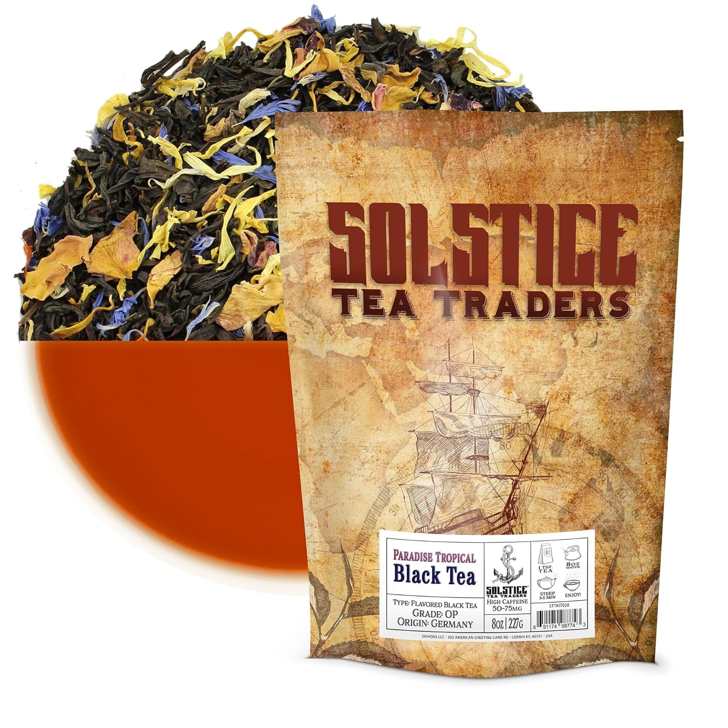 Paradise Tropical Flavored Loose Leaf Black Tea (8-Ounce Bulk Bag ...