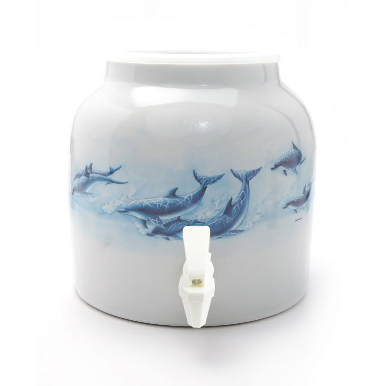 Paradise of Dolphins Porcelain Water Beverage Dispenser Crock - 2.2 ...