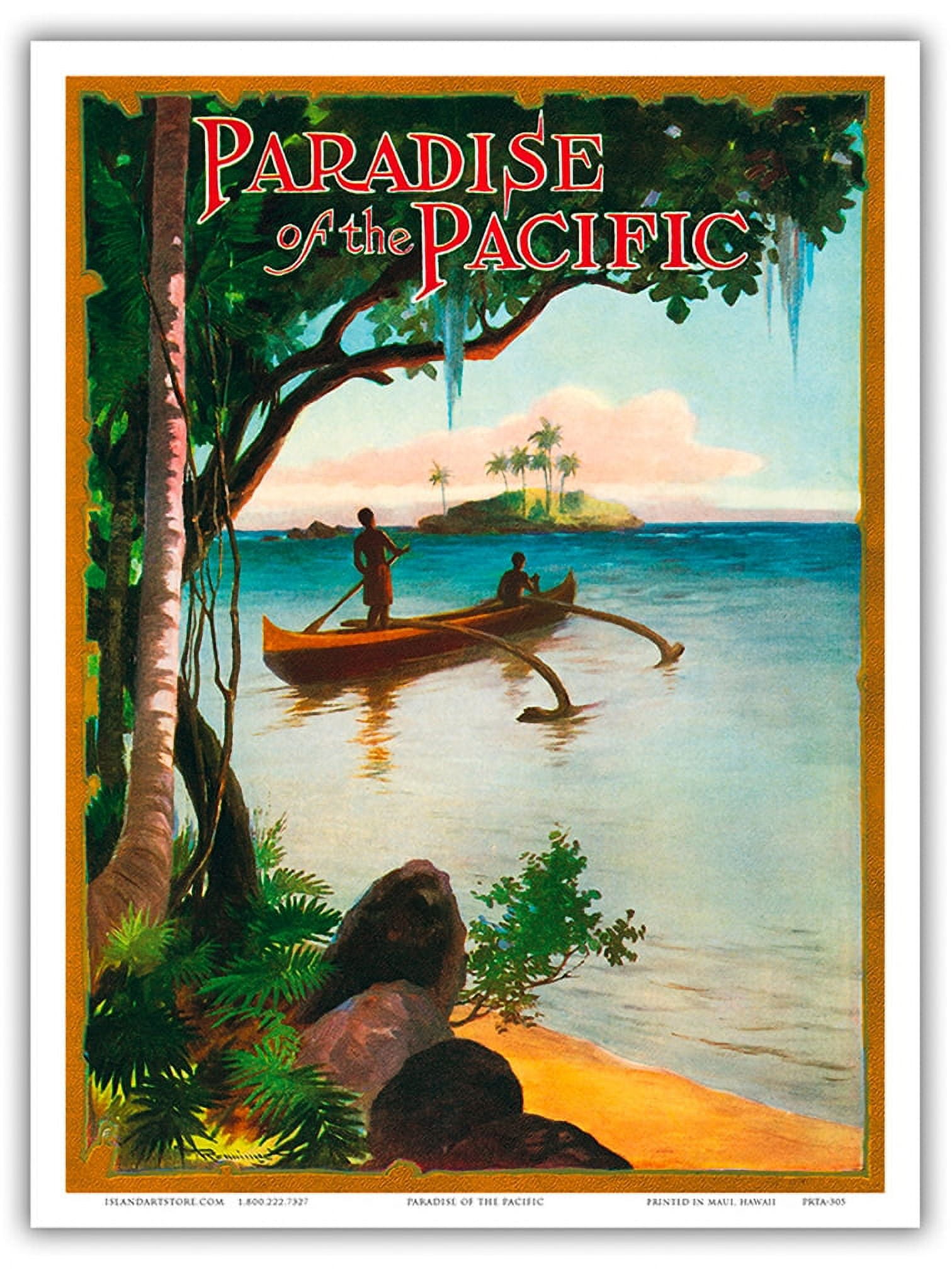 Paradise of the Pacific - Outrigger Canoe (Wa’a) - Vintage Hawaiian ...