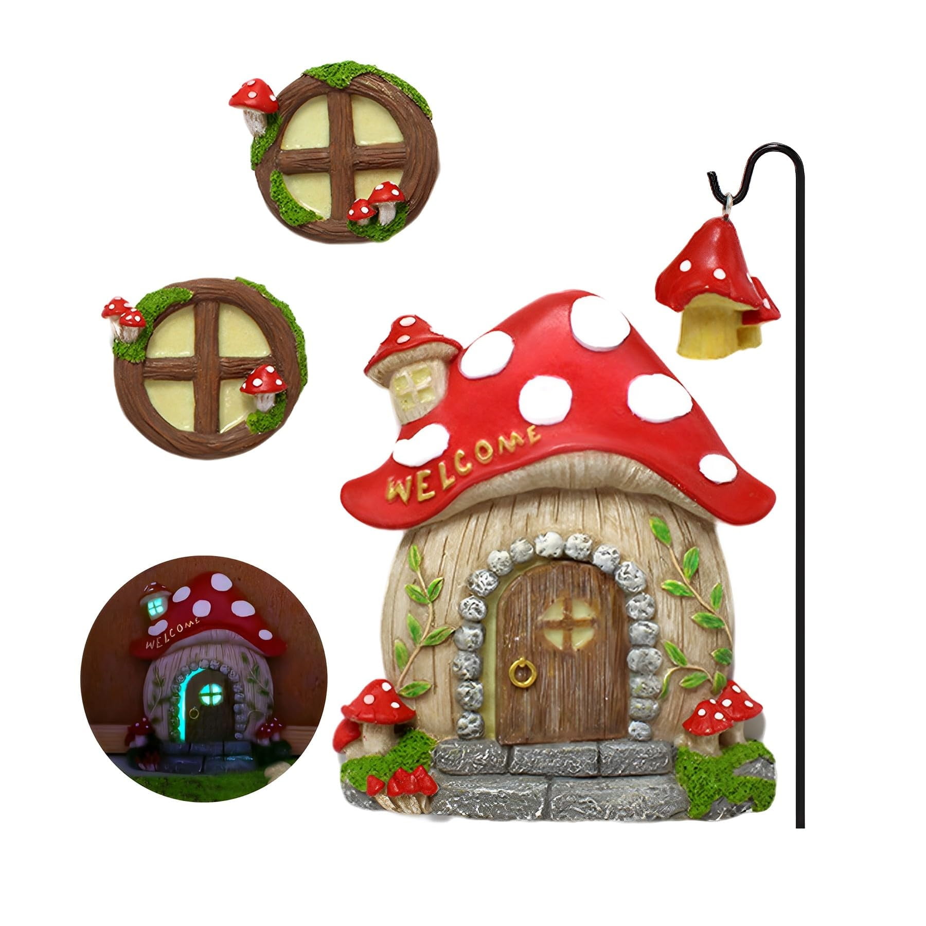 Paradmas Fairy Door and Windows for Trees - Mushroom Fairy Garden House ...