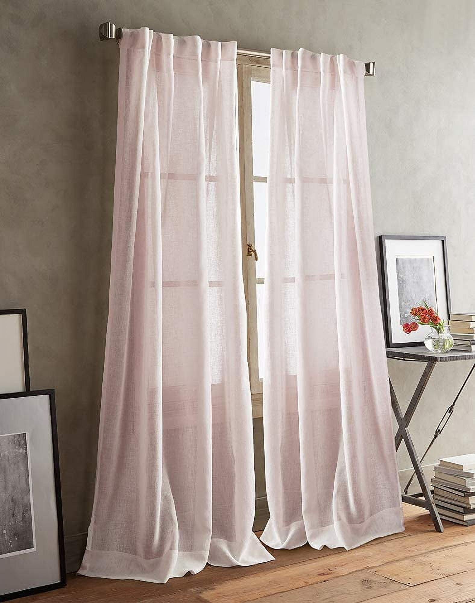 Paradox Back Tab Sheer Window Curtain Panel Pair - Walmart.com