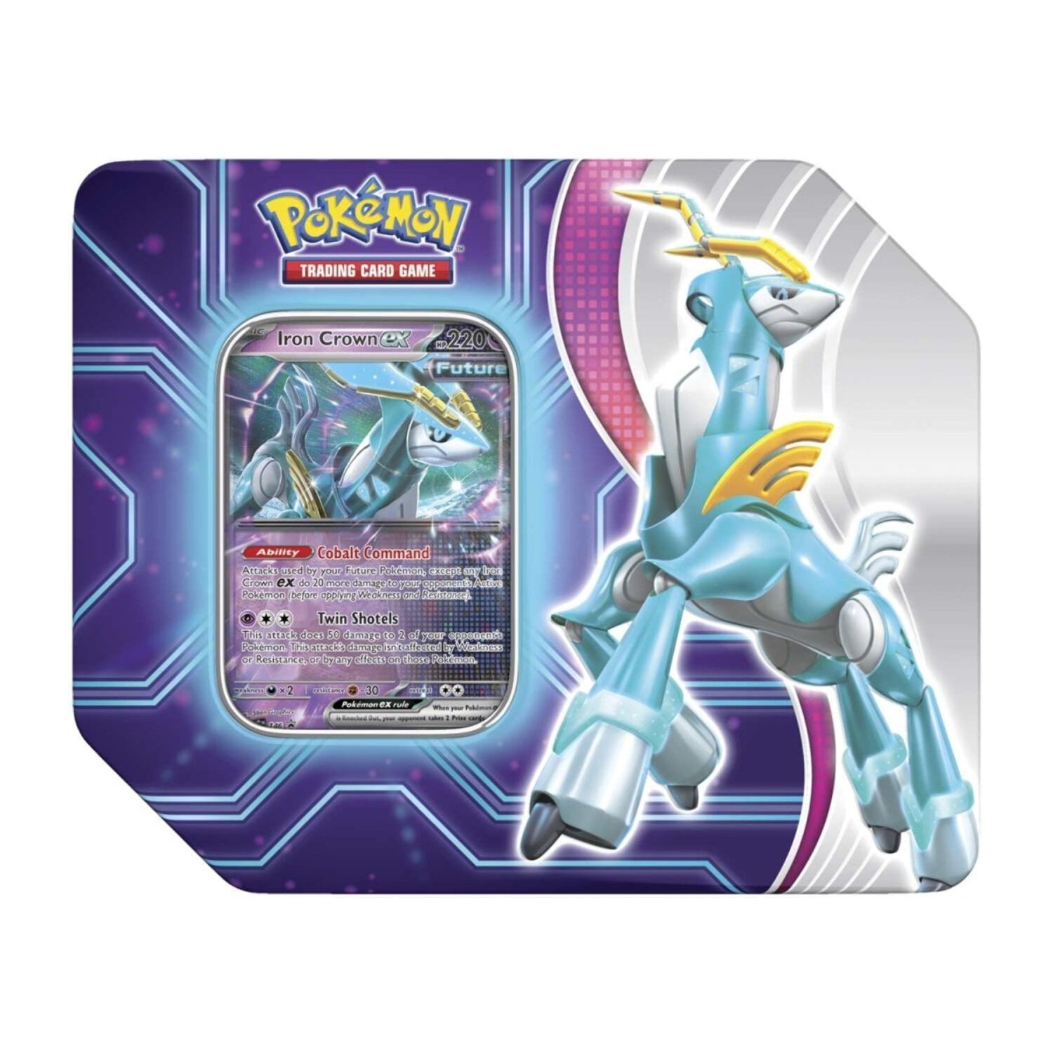 Pokemon Paradox Destinies Tin, Iron Crown ex, Booster Packs, Battle ...