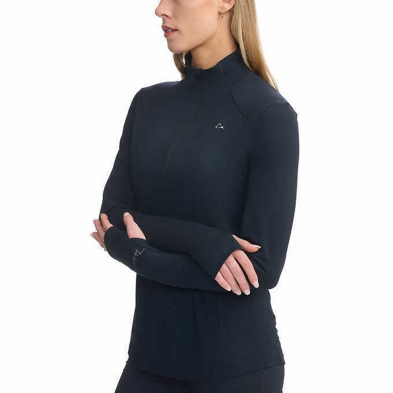 PARADOX Ladies’ 1/4 Zip Merino Wool Blend Base Layer Top, Black, Medium ...
