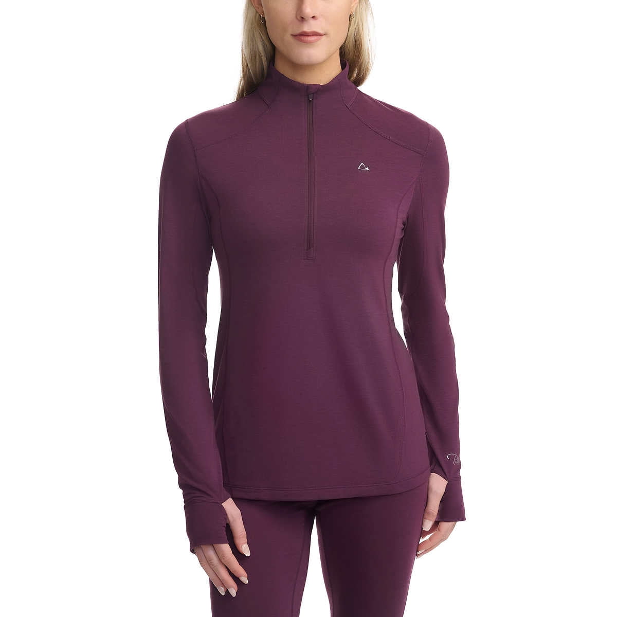 Paradox Ladies’ 1/4 Zip Merino Wool Blend Base Layer Top, Purple Large ...