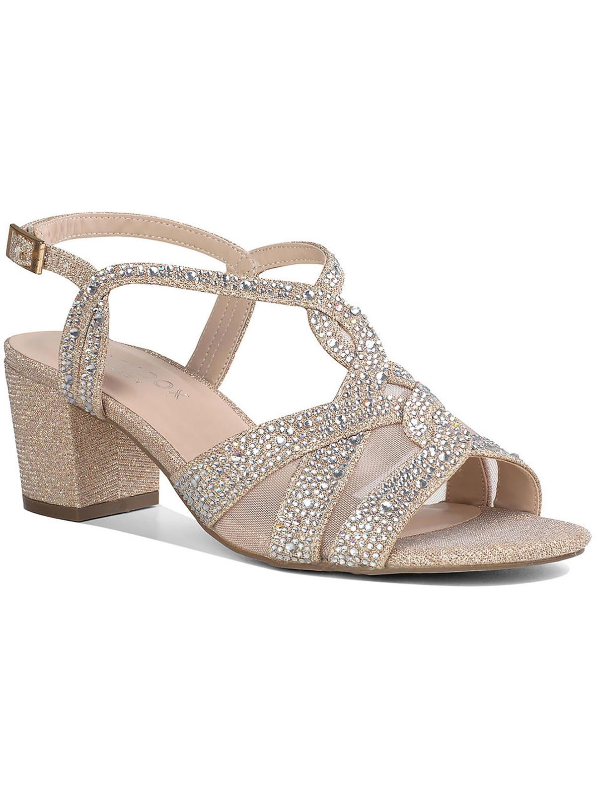 Paradox London Womens Nadia Embellished Ankle Strap Heels - Walmart.com