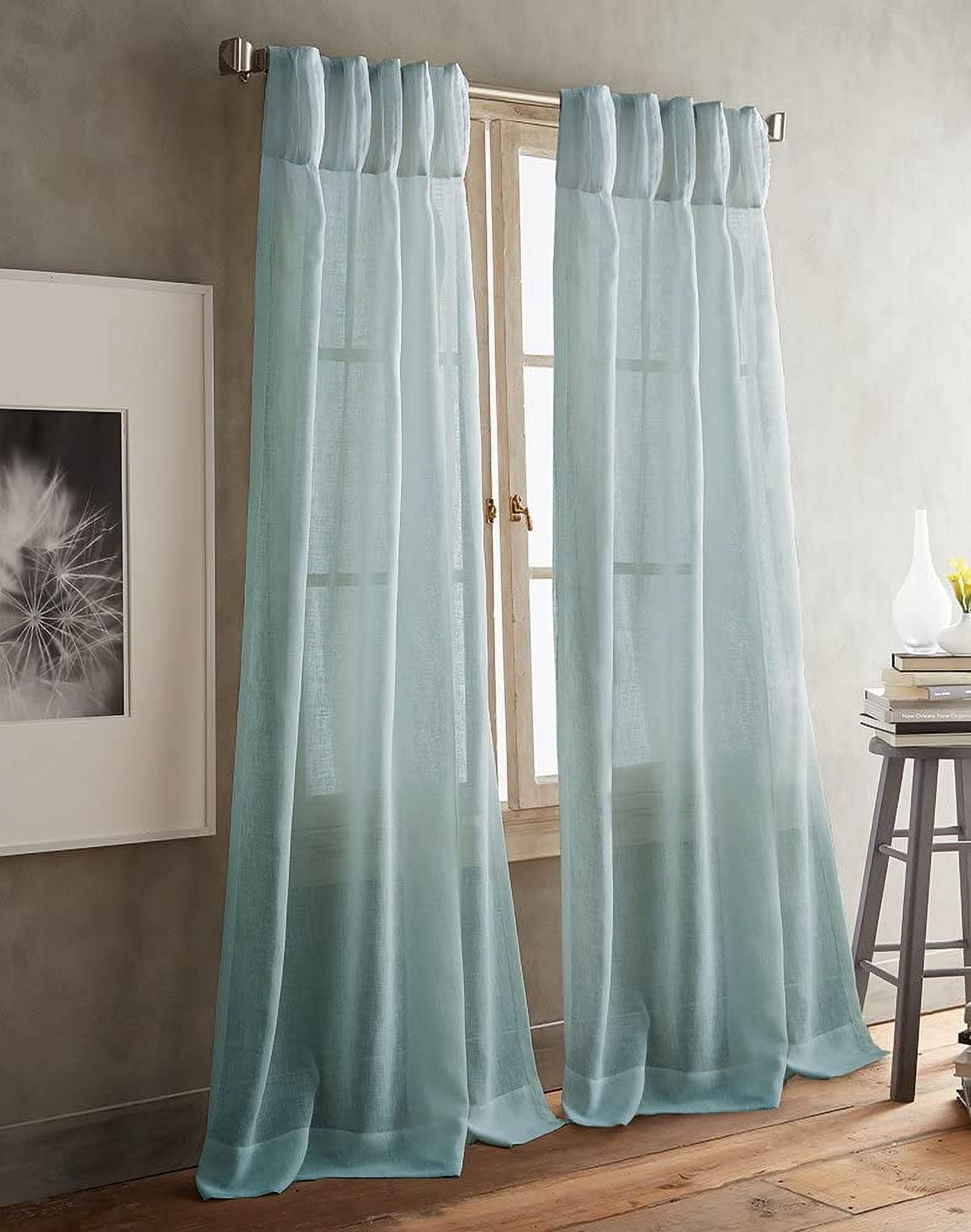 Paradox Pencil Pleat Sheer Window Curtain Panel Pair - Walmart.com