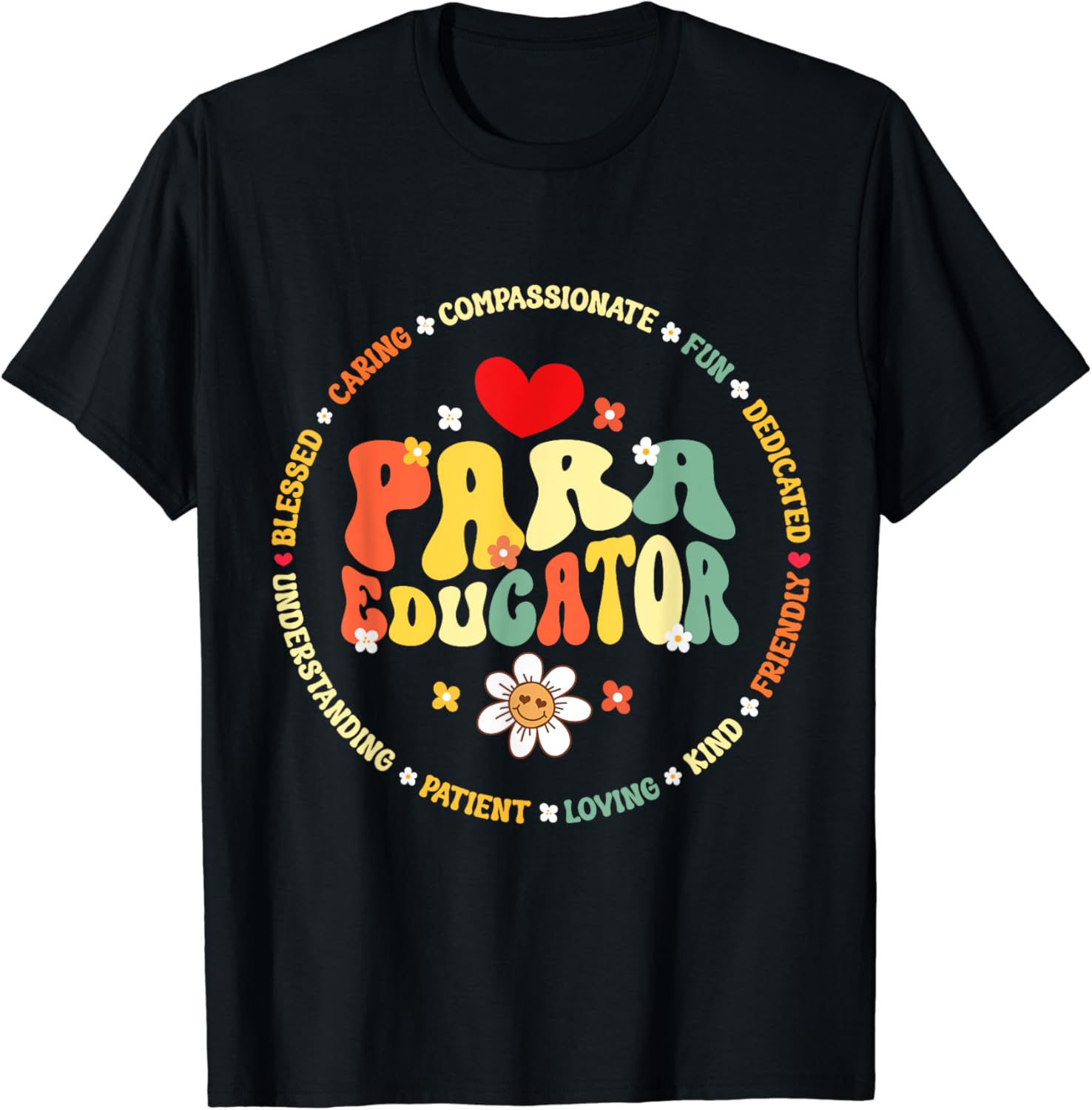 Paraeducator Crew Paraprofessional SPED Teacher Back school T-Shirt ...