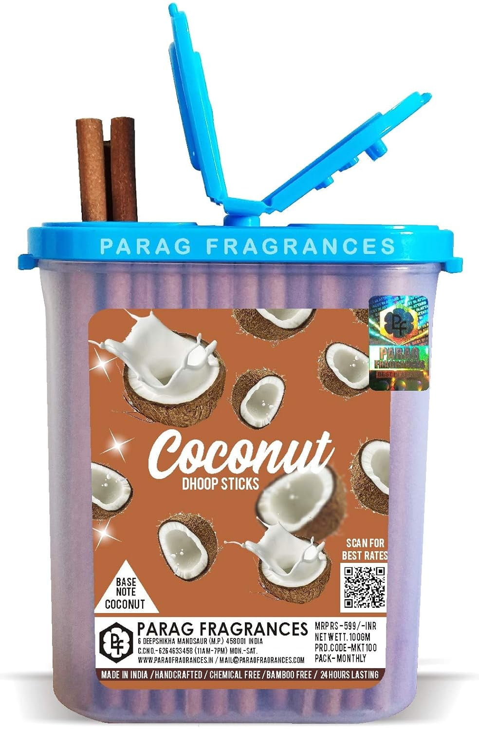 Parag Fragrances Coconut Premium Dhoop Sticks 100gm Monthly Pack No ...