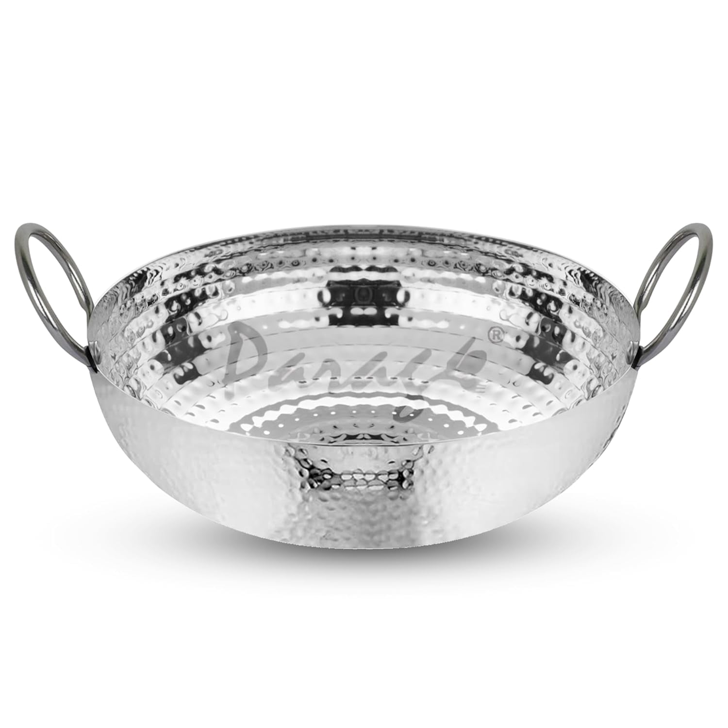 Parage 1 Pieces Stainless Steel Hammered Kadhai with Heavy Bottom for ...