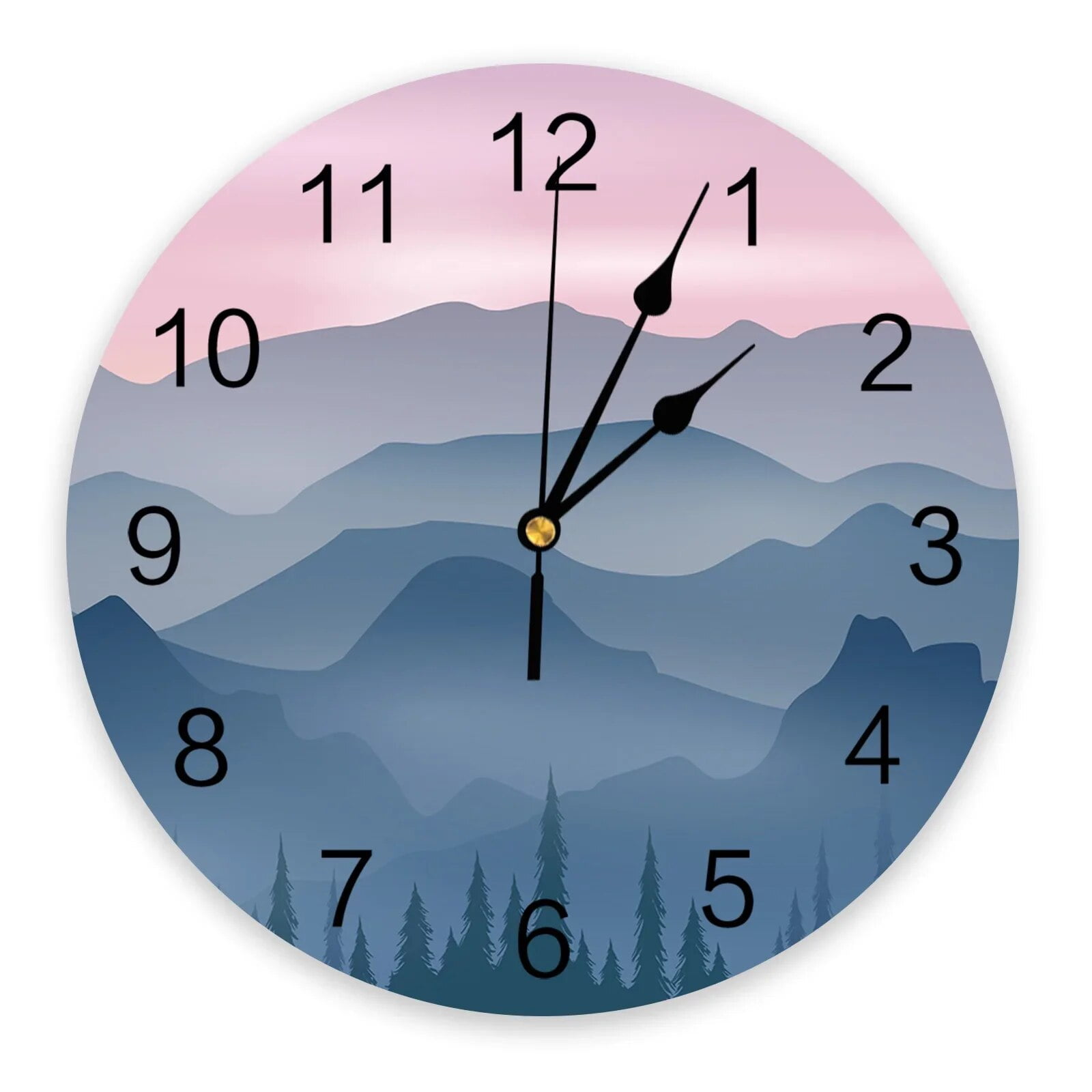 Paraglider Sunrise Valley Wall Clock Bedroom Silent Wall Digital Clock ...