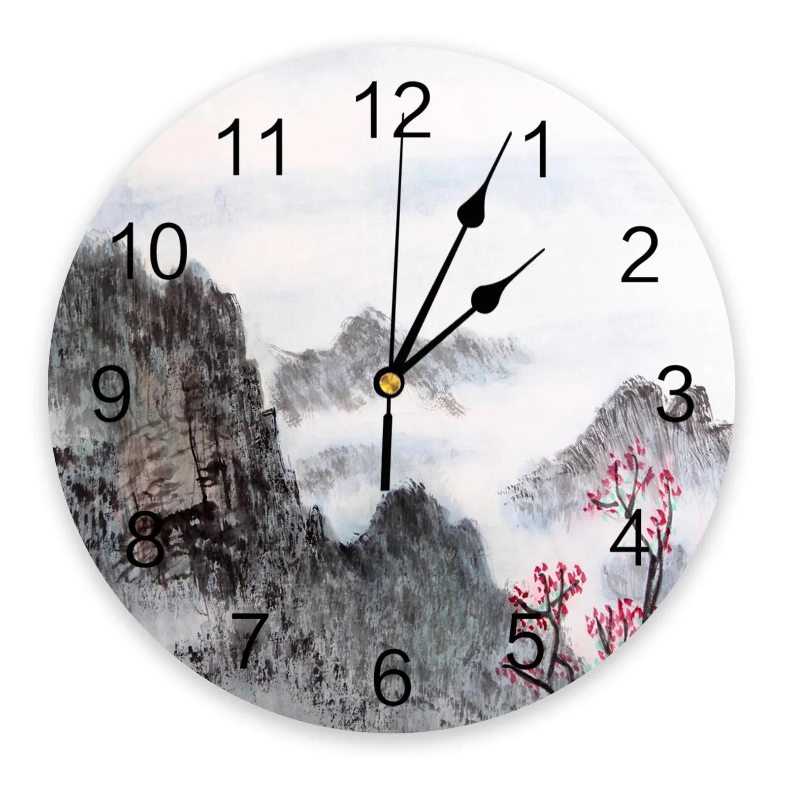 Paraglider Sunrise Valley Wall Clock Bedroom Silent Wall Digital Clock ...