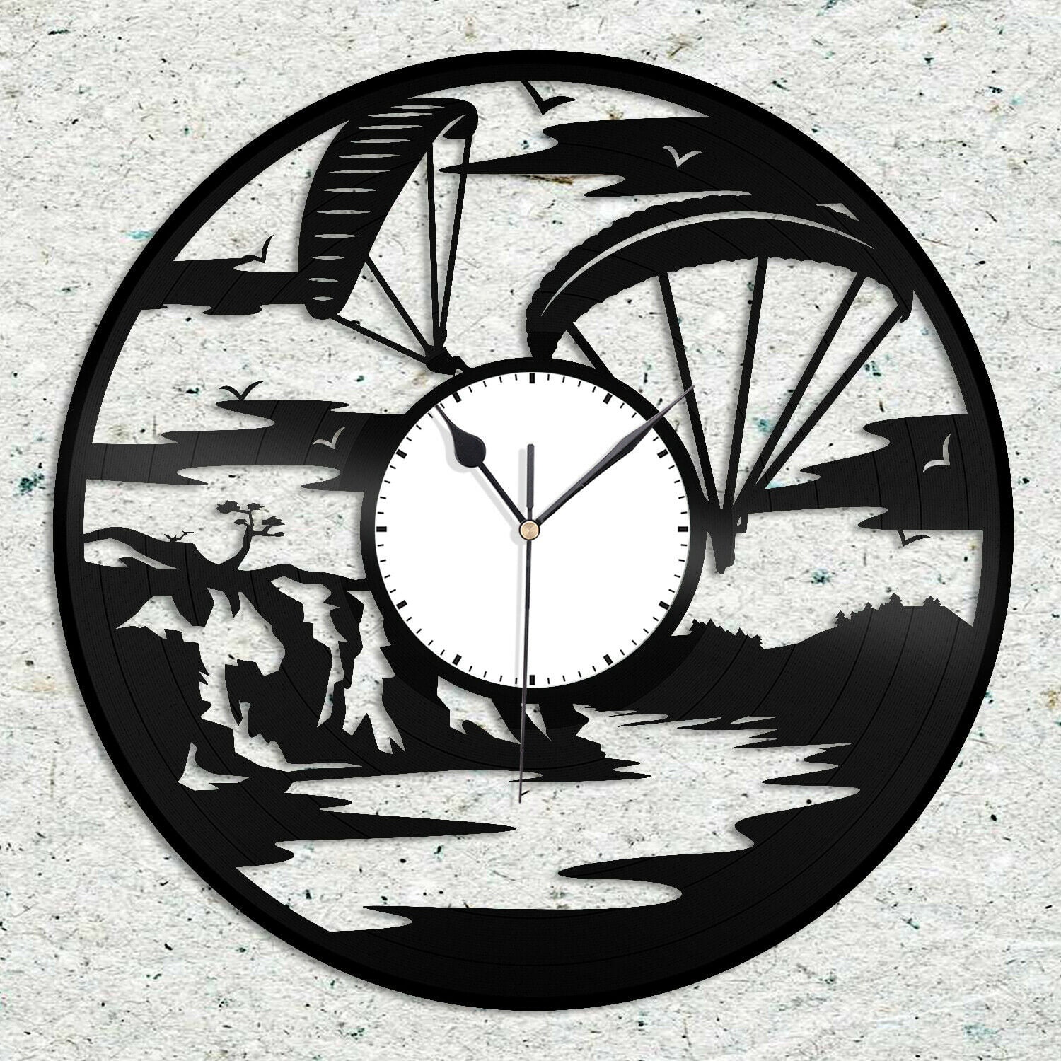 Paraglider Vinyl Wall Clock Unique Gift for Friends Home Living Room ...