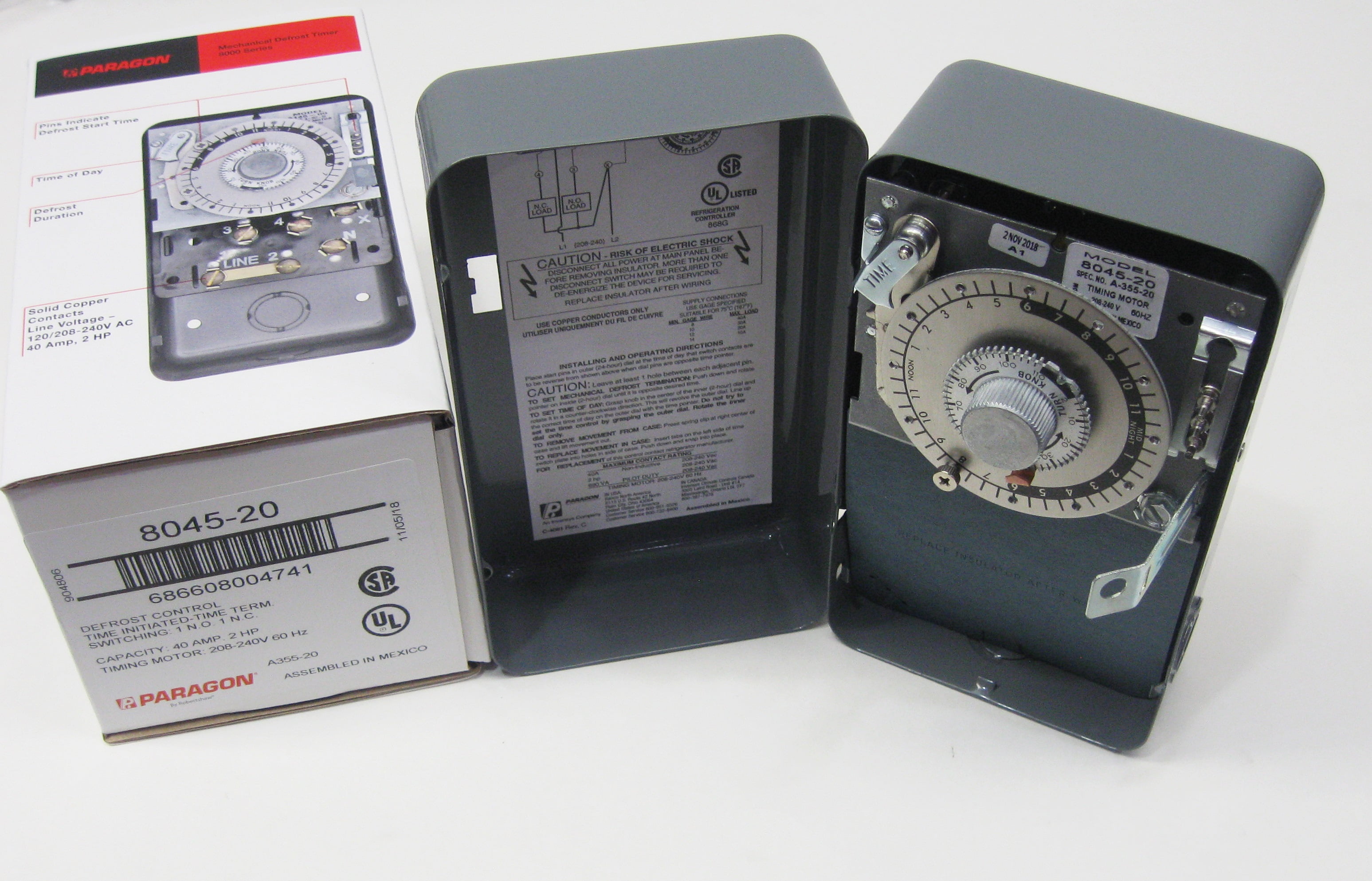 Paragon 8045-20 Defrost Control Commercial Refrigeration Timer ...