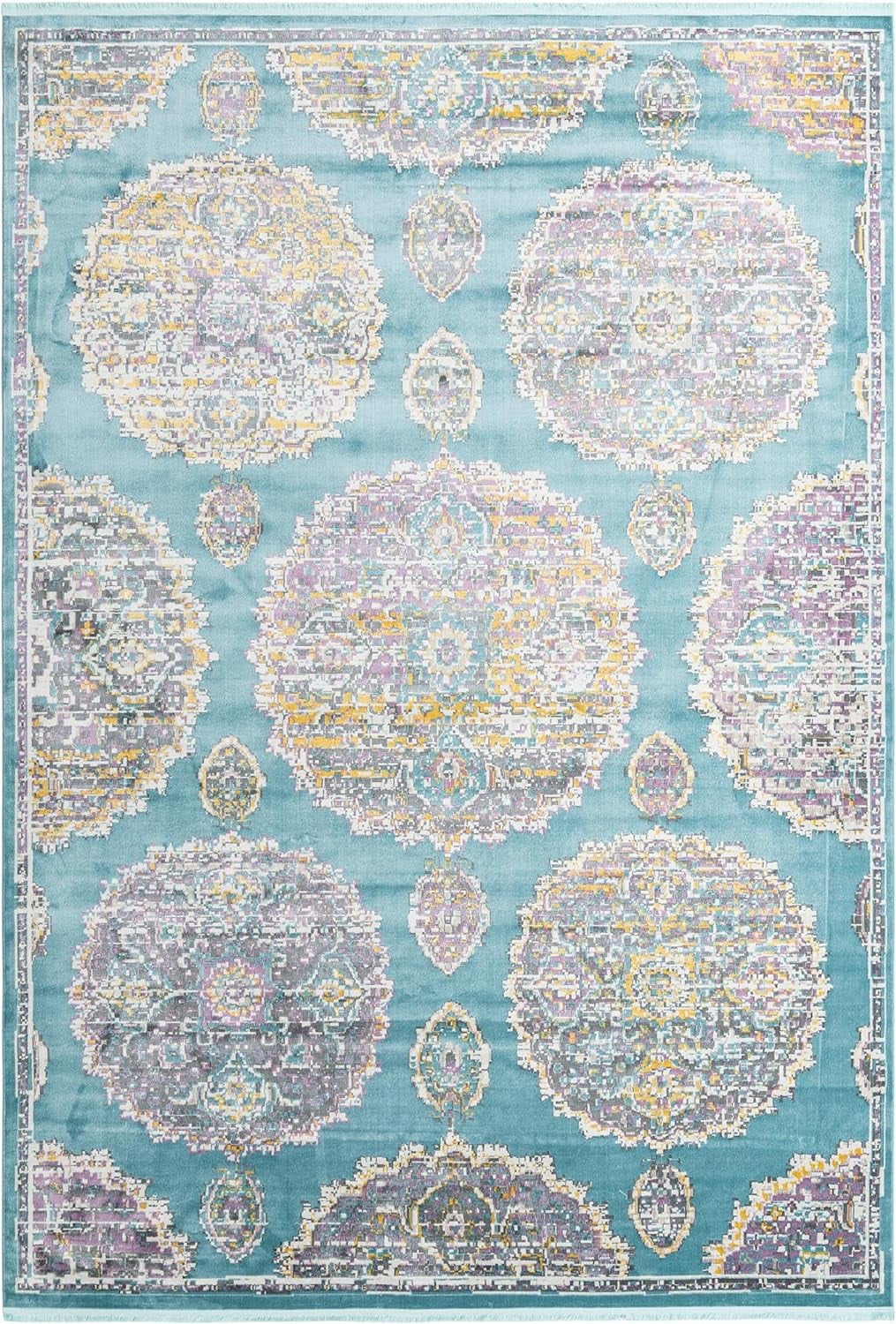 Collection Rug – 10' x 14' Blue Medium-Pile Rug Perfect for Living ...