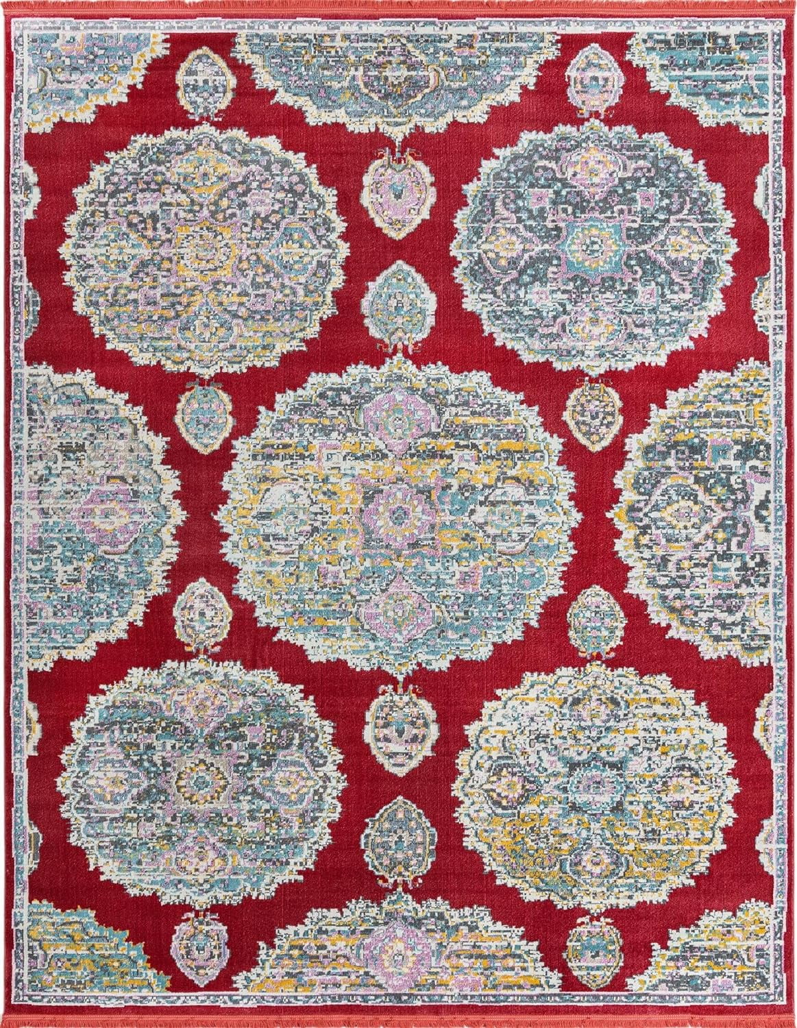 Paragon Collection Rug – 8' x 10' Red Medium-Pile Rug Perfect for ...
